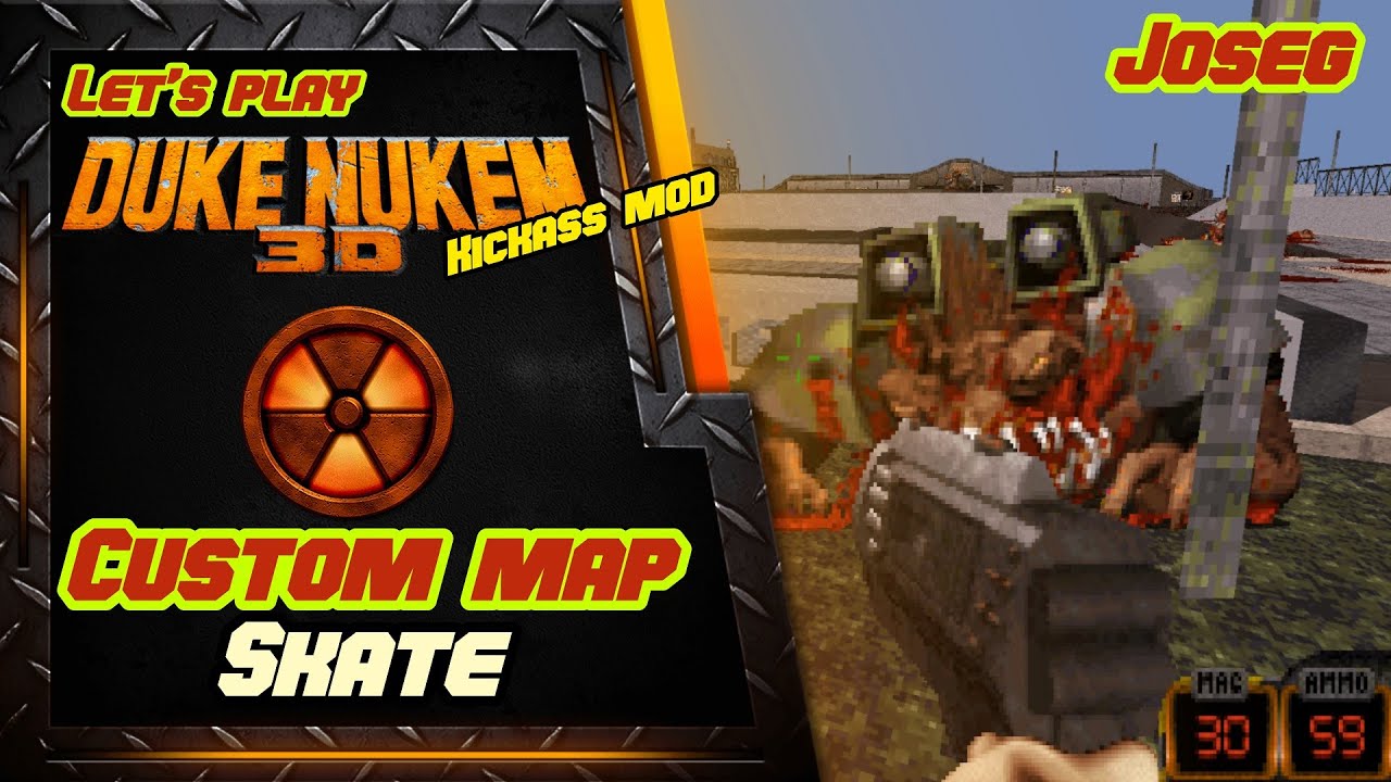 Let's Play Duke Nukem 3D Kickass Mod | Custom Map - Skate - YouTube