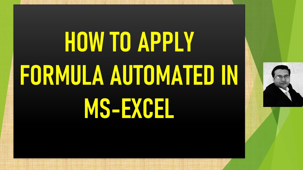 HOW TO APPLY FORMULA AUTOMATED IN MS-EXCEL | SECRET PROFESSIONAL - YouTube