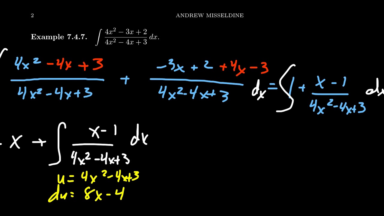 Partial Fraction Decomposition and Trigonometric Substitution - YouTube