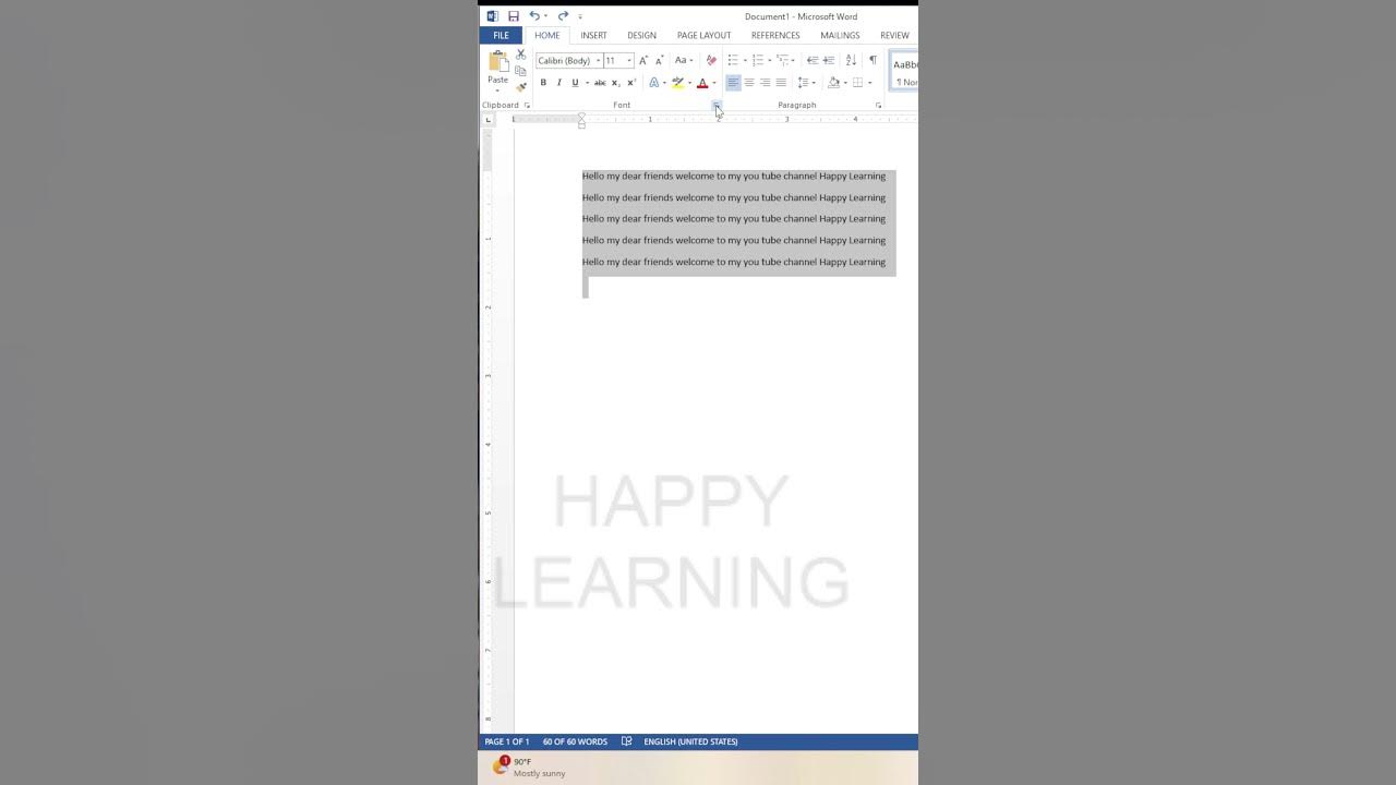 How To Underline Word Only In M S Word Happylearning Word Bihar Excel Computertipsandtricks