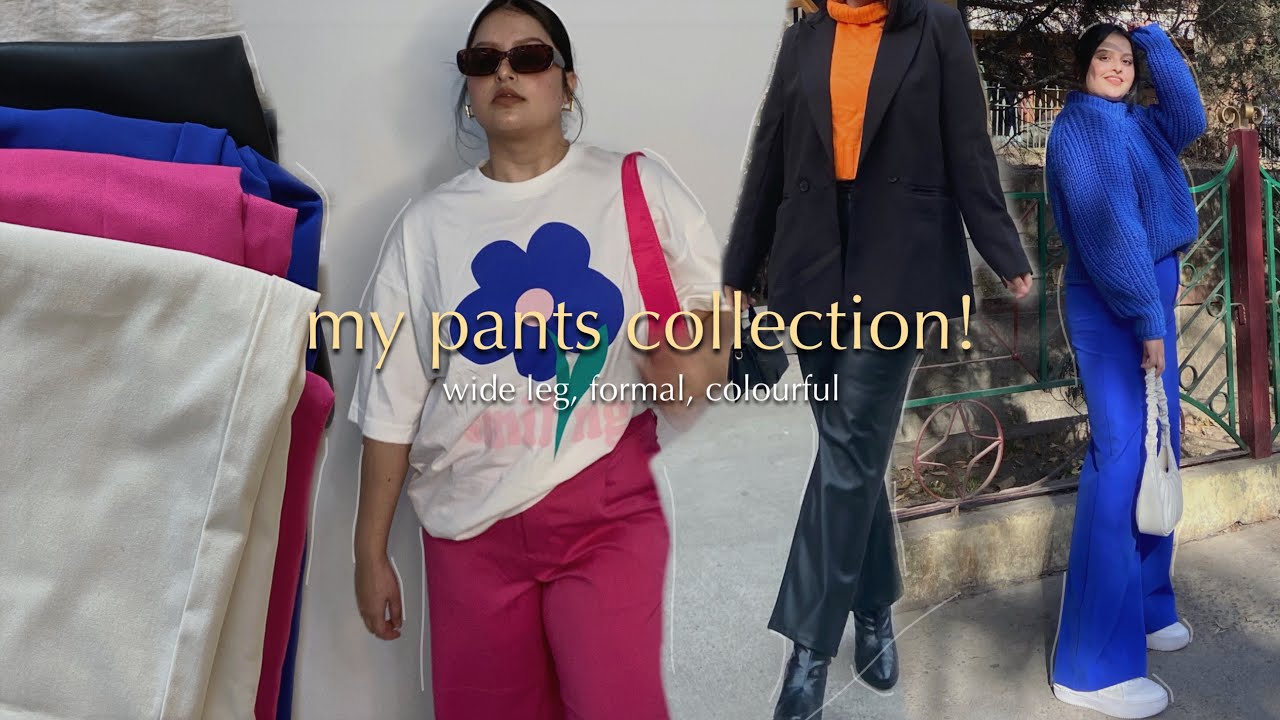 my pants collection *try-on* ft. wide leg, formal, colourful pants ...