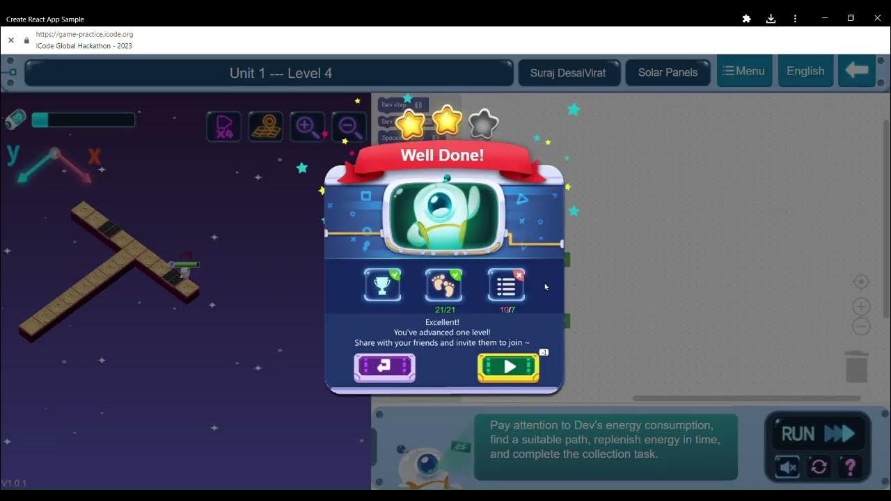 ICode Hackathon Unit 1 Level 4 Solar Panels - YouTube