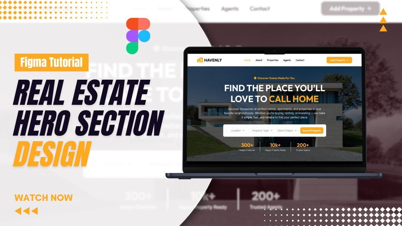 Real Estate Website Hero Section in Figma | Auto Background Image ...