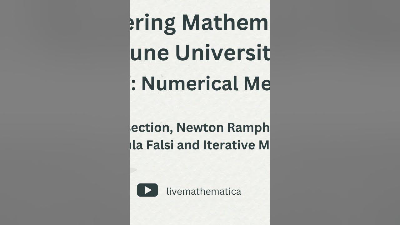 Bisection ,Newton Ramphson,Regula Falsi, Iterative Method - YouTube