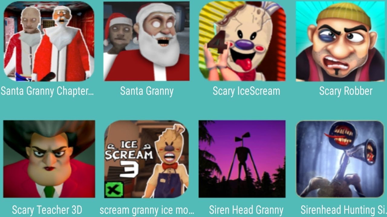 Santa Granny Chapter,Scary Ice Scream,Scary Robber,Santa Granny,Scary ...
