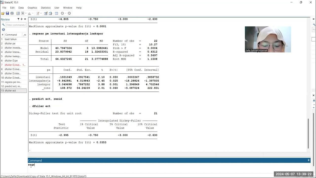 Error Corection Model & Kointegrasi menggunakan Stata - YouTube