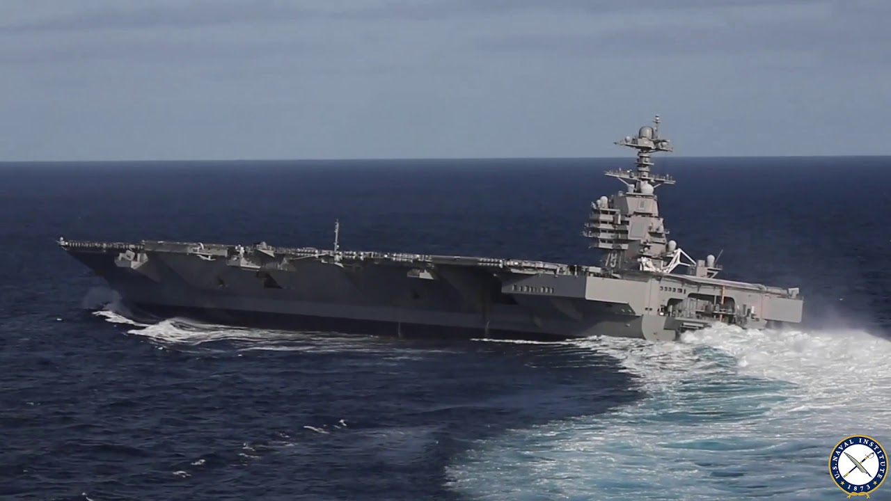 USS Gerald R. Ford Performs High Speed Turns - YouTube