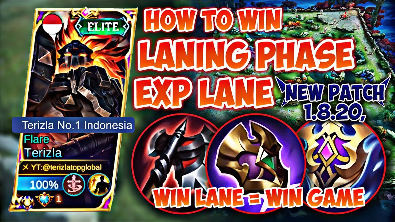 HOW TO WIN LANING PHASE EXP LANE 2023 FOR BEGINNER | BEST BUILD TERIZLA ...
