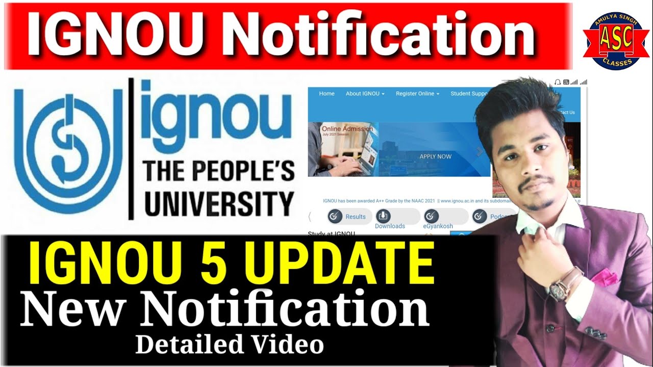 IGNOU 5 UPDATE New Notification For All Students || IGNOU Latest Update ...