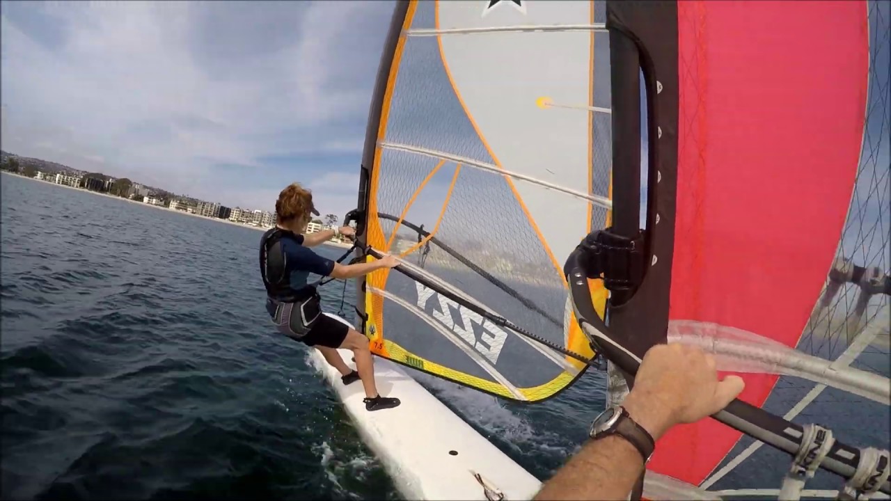 Tandem Windsurf Board Maiden Voyage - YouTube