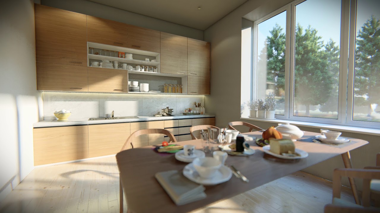 ANIMASI 3D - SIMPLE KITCHEN SET - LUMION 8 - YouTube