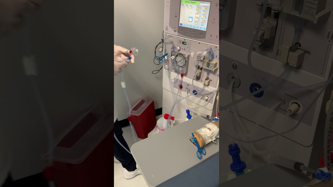 HOOKING UP DIALYSIS MACHINE TO PATIENT PART 2 - YouTube