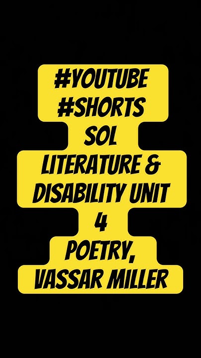 #youtube #shorts Sol Literature & disability unit 4 Poetry, Vassar ...
