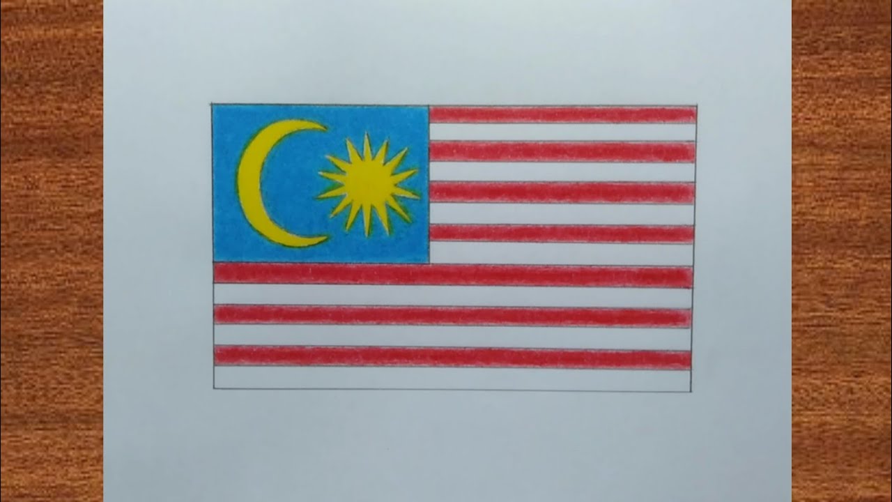 Cara menggambar bendera Malaysia || How to draw Malaysia flag ...