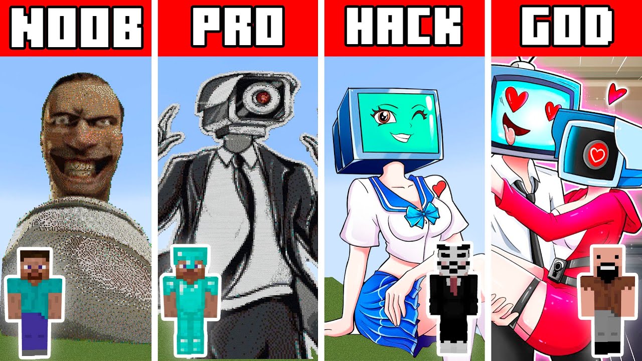 Skibidi Toilet ALL Characters Collection | Noob, Pro, HACKER! / Skibidi ...
