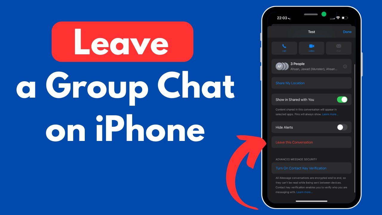 How to Leave a Group Chat on iPhone (iMessage iOS 2025) - YouTube