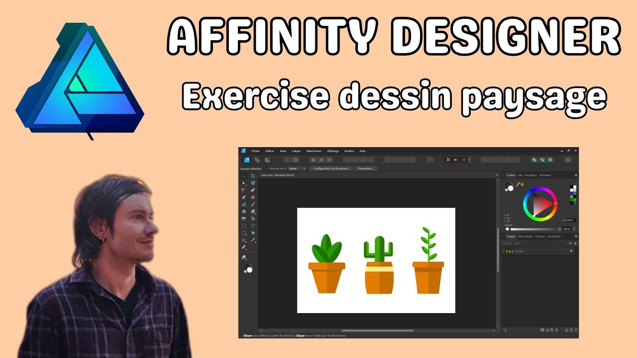 Affinity Designer exercise dessin paysage - YouTube