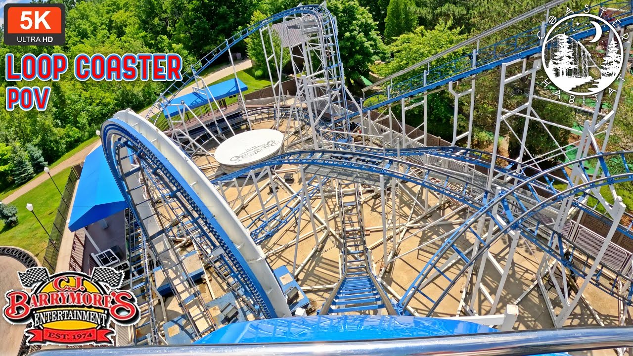 Loop Coaster Front Seat POV On Ride 5K 60 FPS | CJ Barrymore's Looping ...