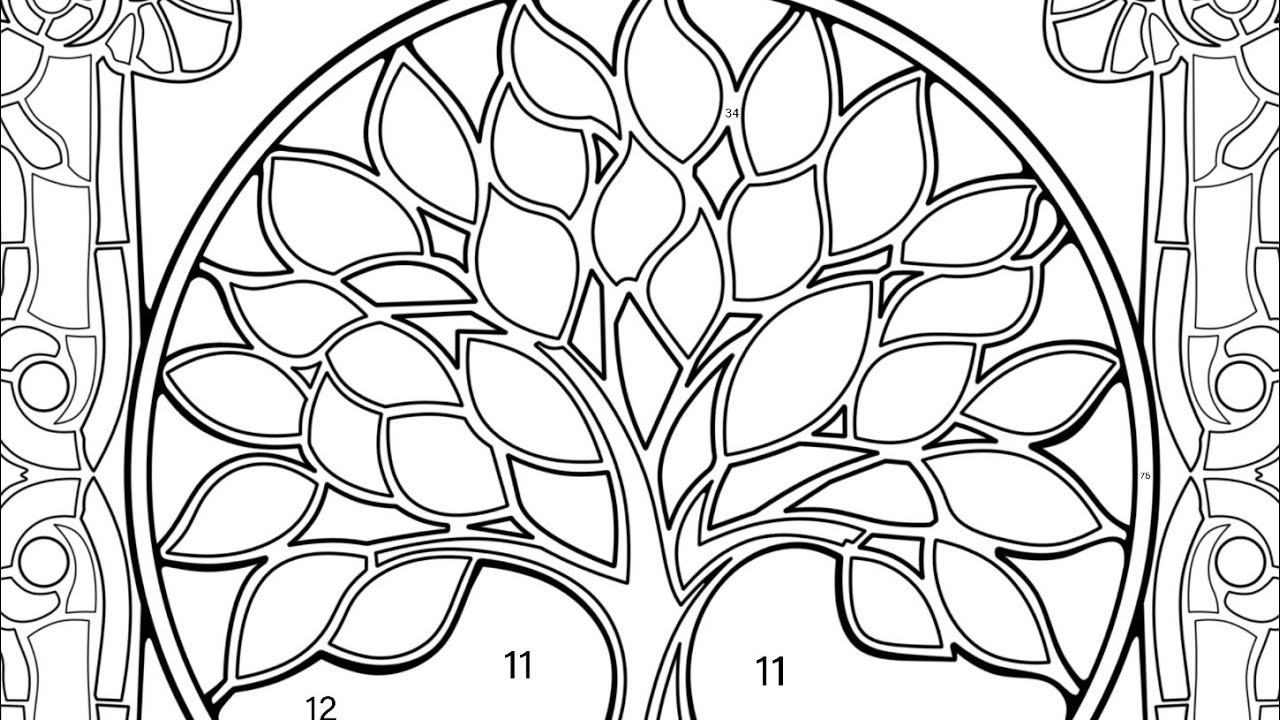 Tree of Light | Color-by-Number Stained Glass Sanctuary with Soothing ...