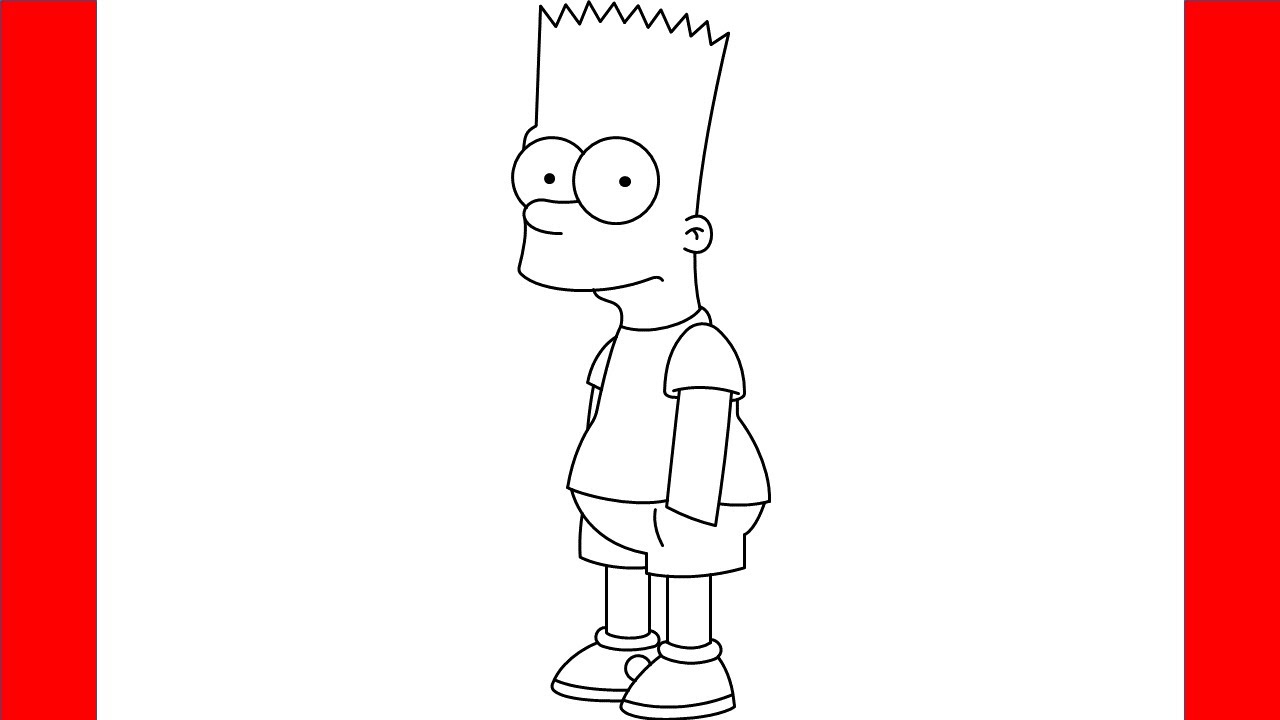 How To Draw Bart Simpson From The Simpson - Step By Step Drawing - YouTube