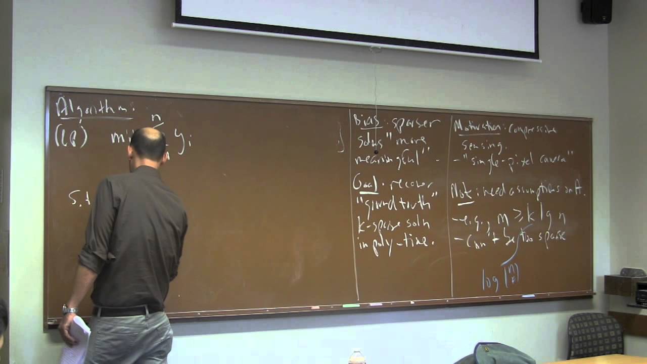 Beyond Worst Case Analysis Lecture 9 A Taste Of Compressive Sensing Youtube
