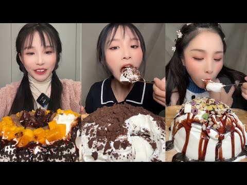 ASMR MUKBANG - MUKBANG SOUND - WHOLE CHOCOLATE CREAMY CAKE EATING