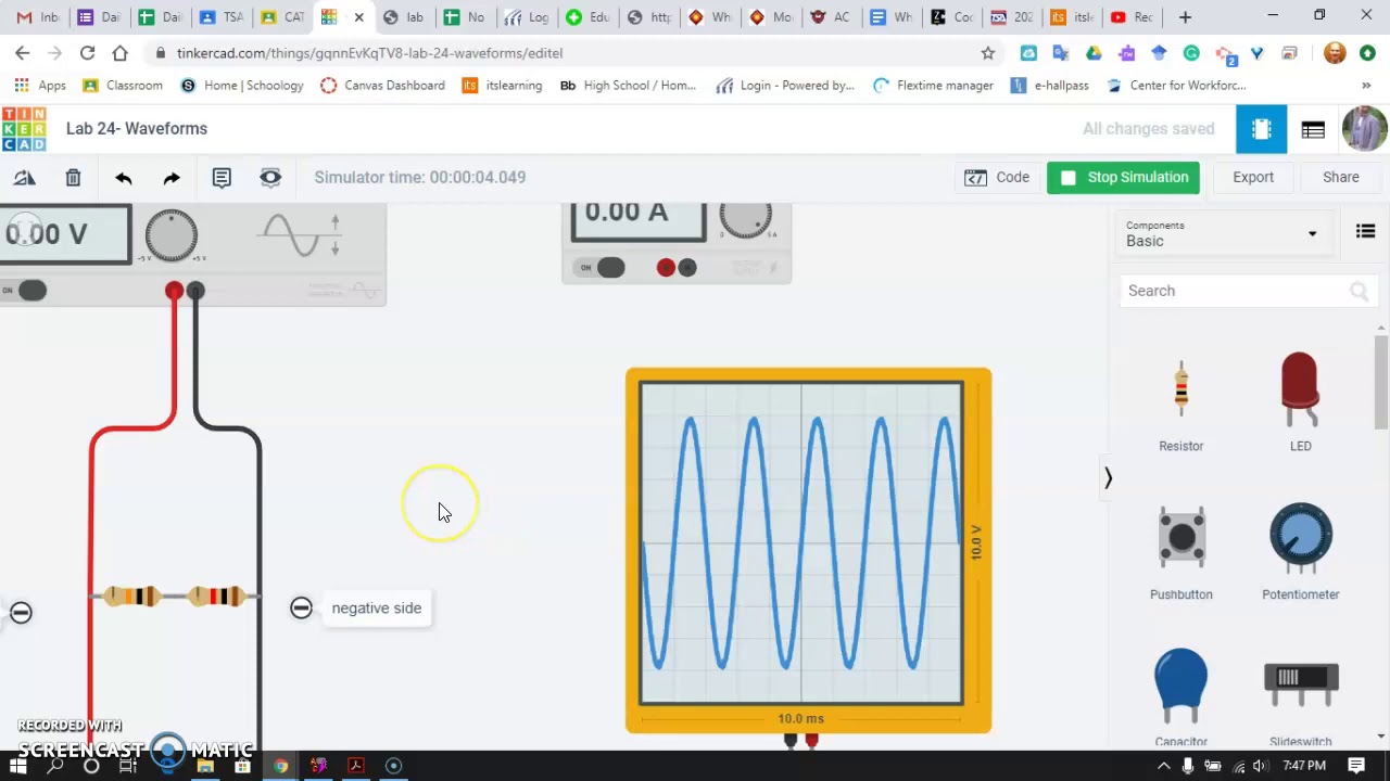 Exercise 24 pt 2- AC Signals- TinkerCAD - YouTube