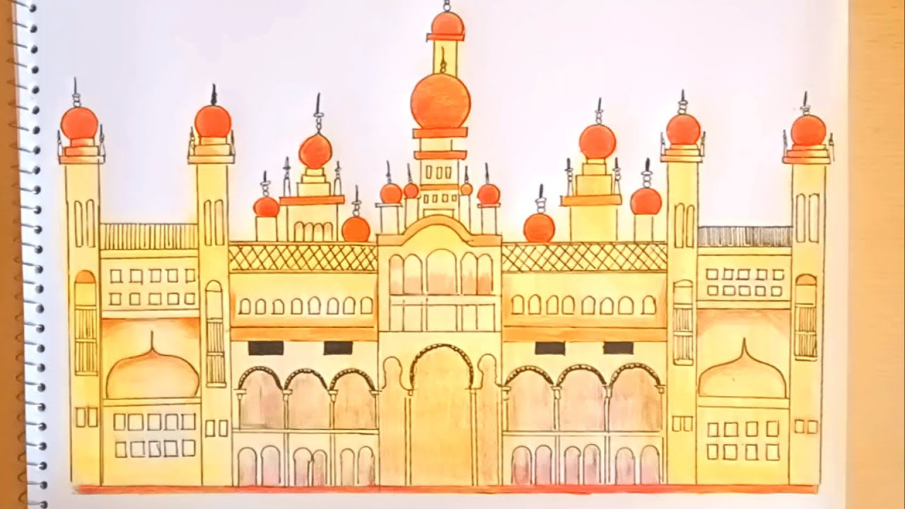 How to Draw Mysore Palace | Easy drawing of maysore palace #mysoreplace ...