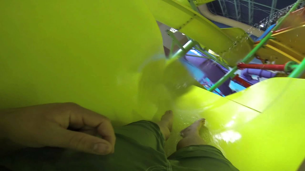 POV 1080p Yellow Kiddy Water Slide at Key Lime Resort Gurnee IL - YouTube