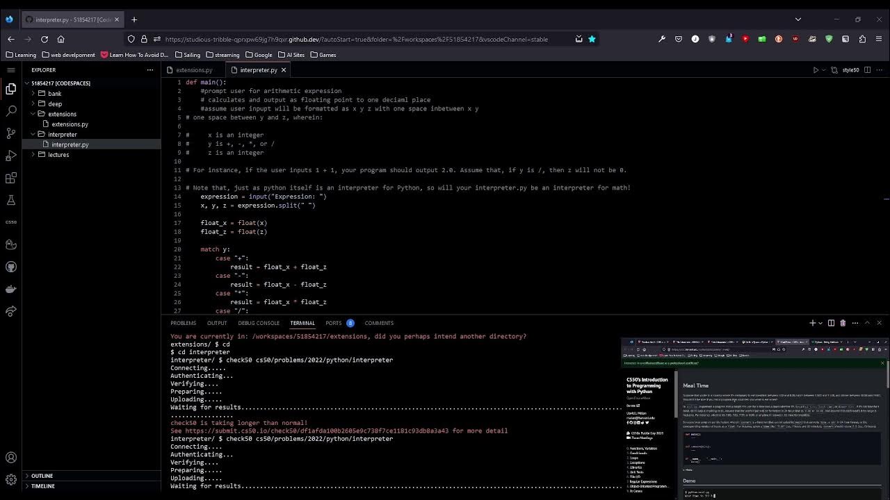 CS50P - Problem Set 1 - Math Interpreter - YouTube