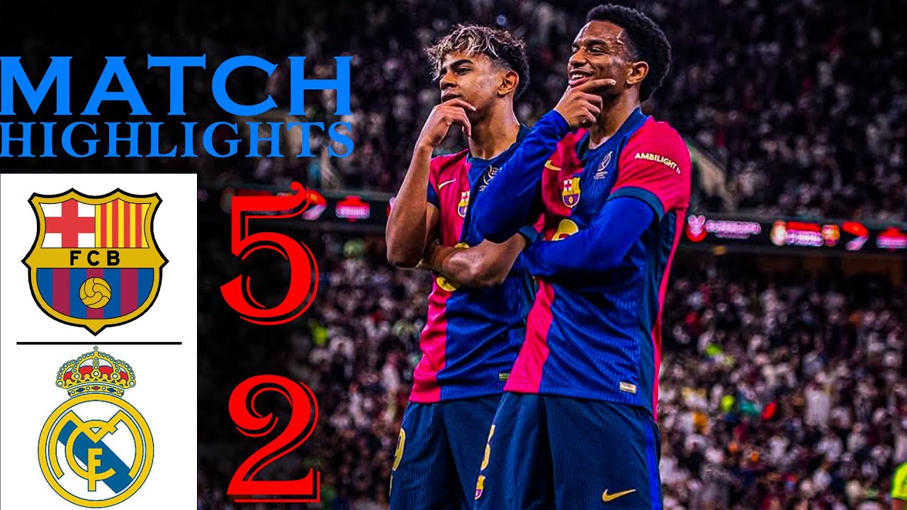 Barcelona vs Real Madrid (5-2) Extended HIGHLIGHTS | SUPERCOPA D ...
