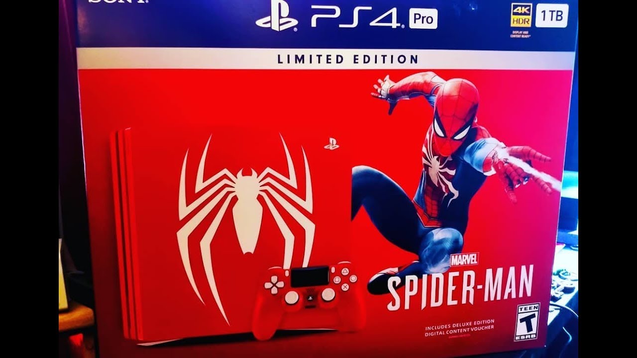 SpiderMan PS4 Pro: Limited Edition Console Unboxing - YouTube