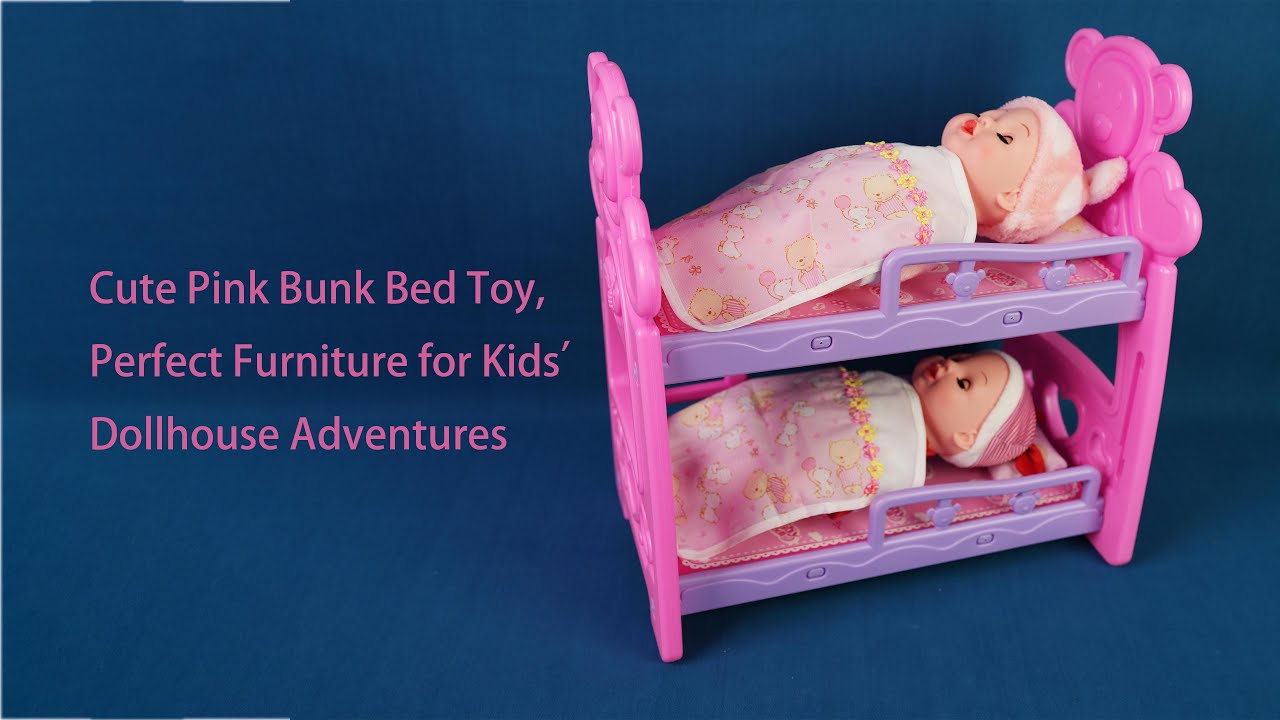 “Cute Pink Bunk Bed Toy, Perfect Furniture for Kids’ Dollhouse ...