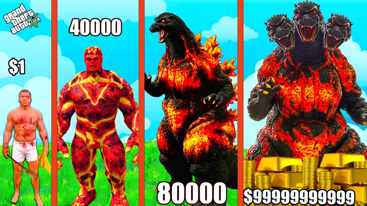 $1 ELEMENTAL LAVA GODZILLA TO $1,000,000,000 BLUE ELEMENTAL LAVA ...