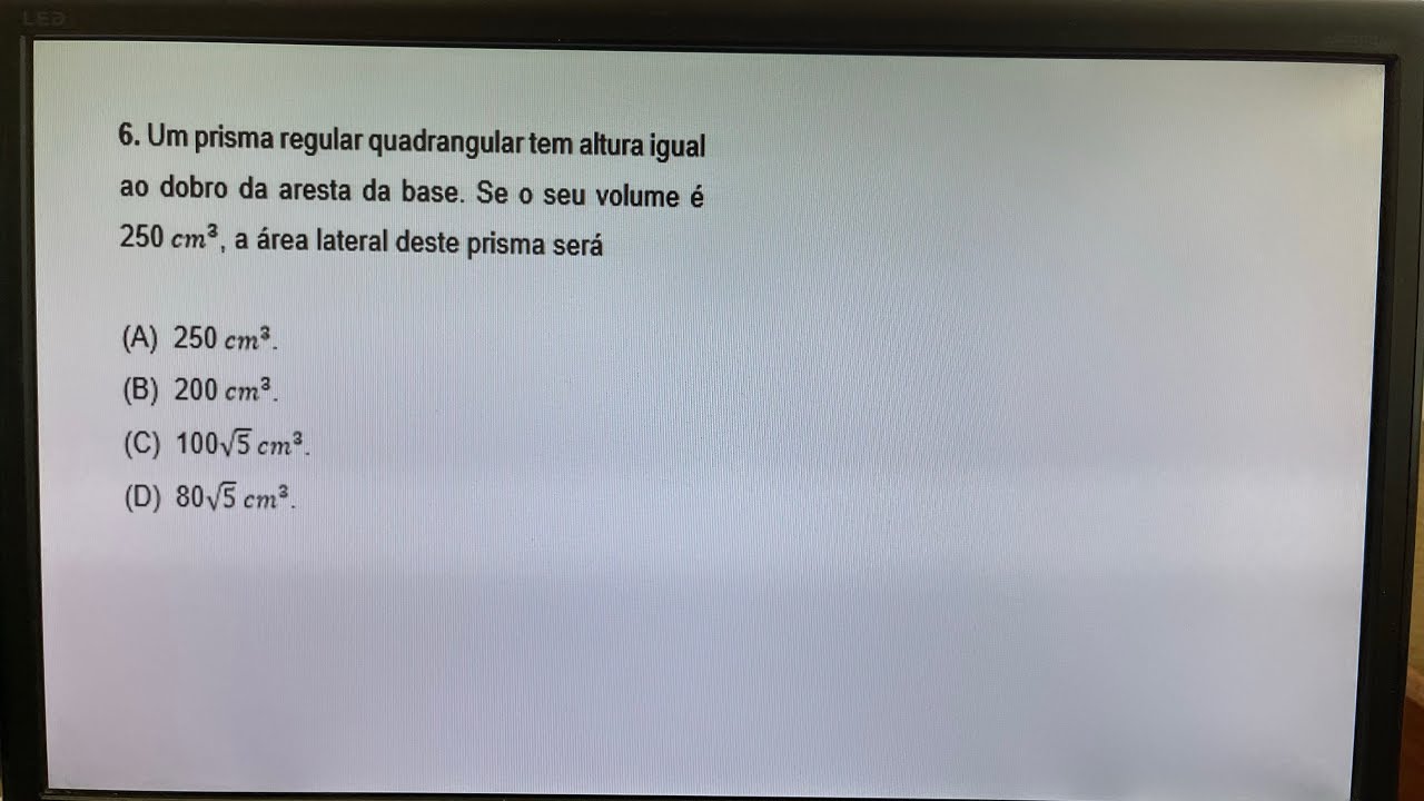Área lateral do prisma de base quadrangular regular - YouTube