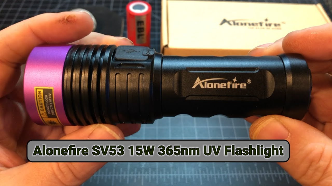 Alonefire SV53 15W 365nm UV Flashlight - YouTube