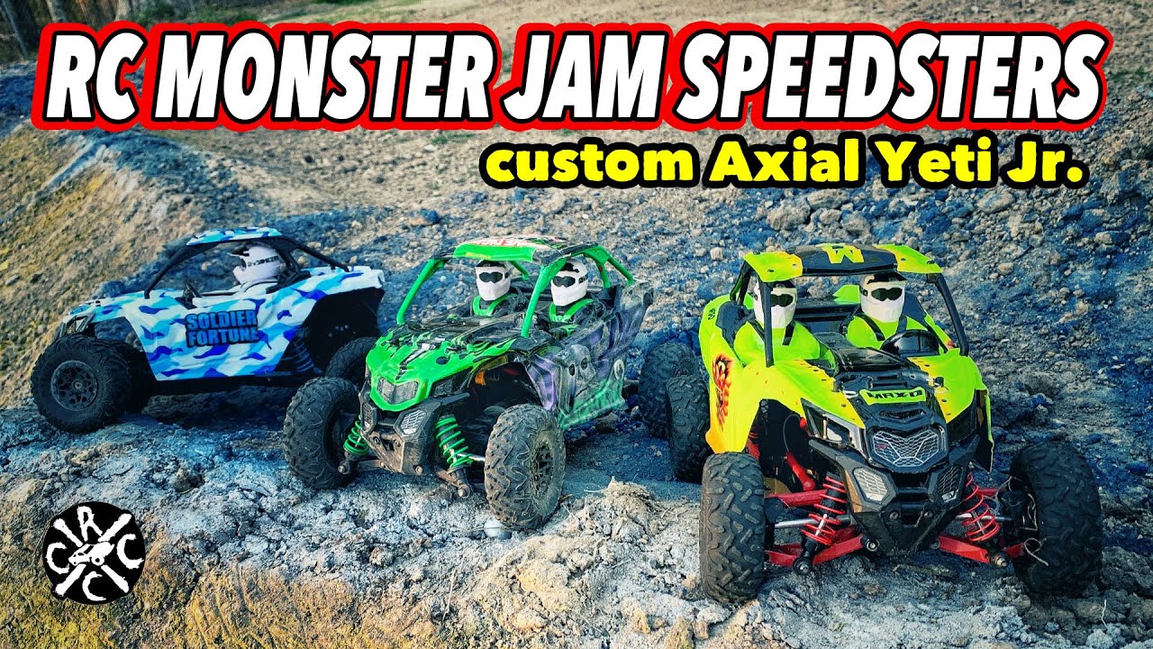 RC Monster Jam Speedsters - Custom Painted Axial Yeti Jr Can Am - YouTube