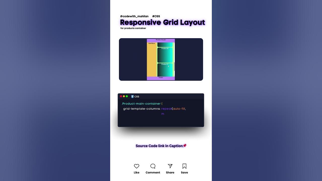 Responsive Grid Layout For Products Codewith Muhilan Css Coding Youtube