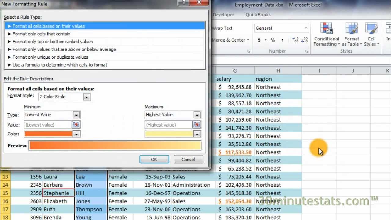 Excel 2010 - Conditional Formatting - Formulas - YouTube