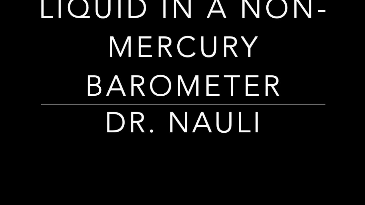 Chemistry Problem Solving: Finding height in a non-mercury barometer - YouTube