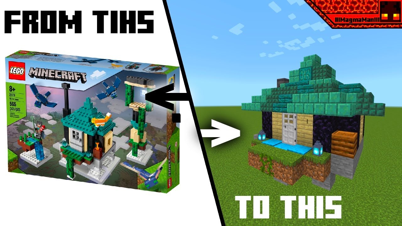 Lego Minecraft sky tower rebuilt in GAME! - YouTube