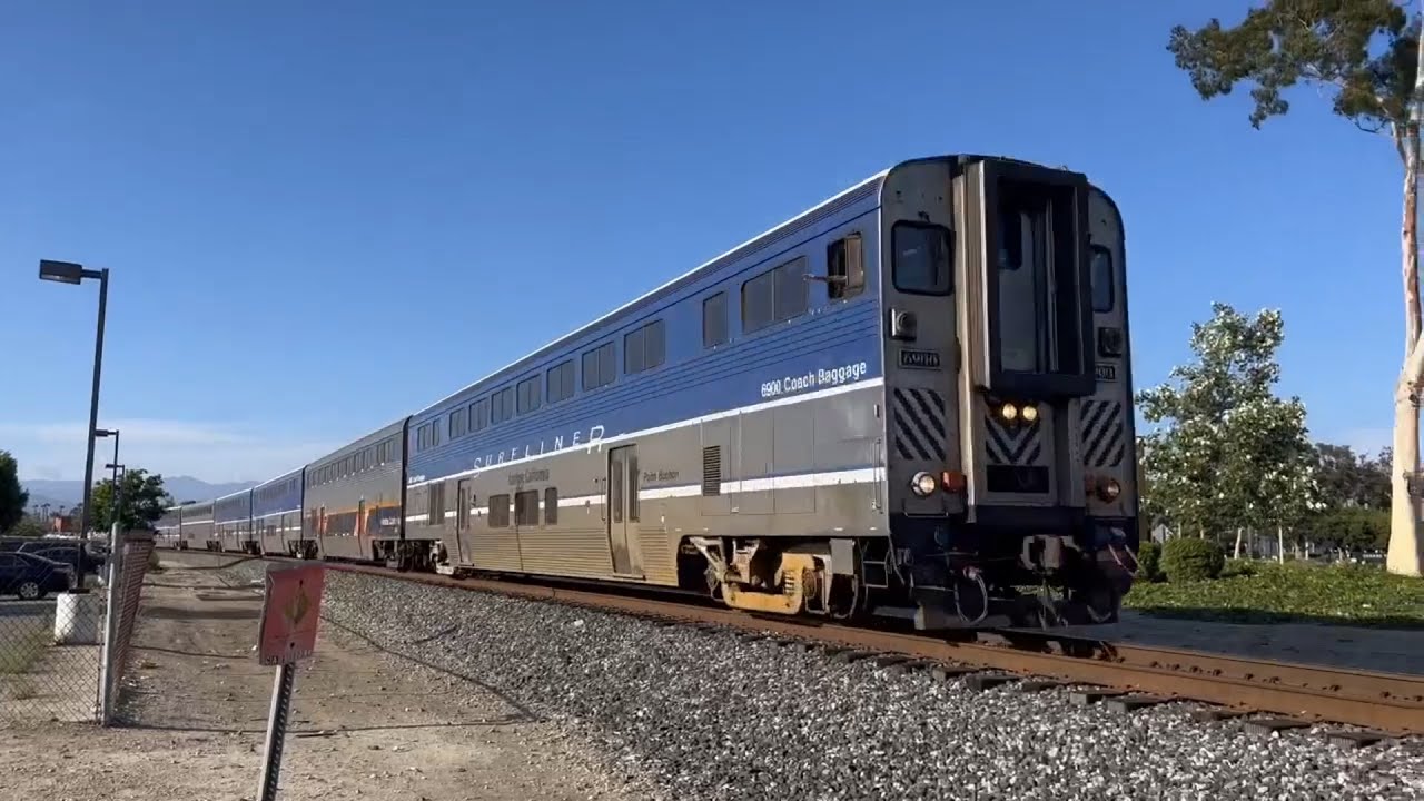 Amtrak Pacific Surfliner Double Header Shoves Through Oxnard, CA ...