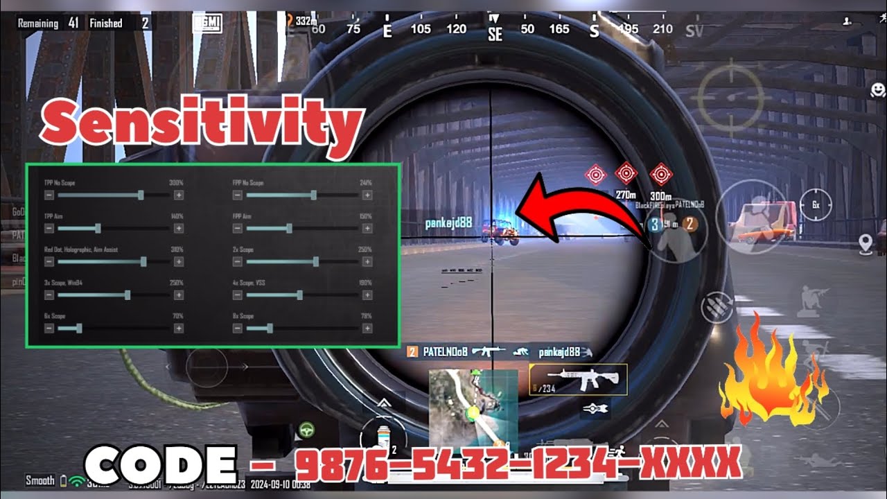 BGMI BEST 🔥 SENSITIVITY SETTINGS | BGMI SENSITIVITY CODE TODAY | BGMI ...