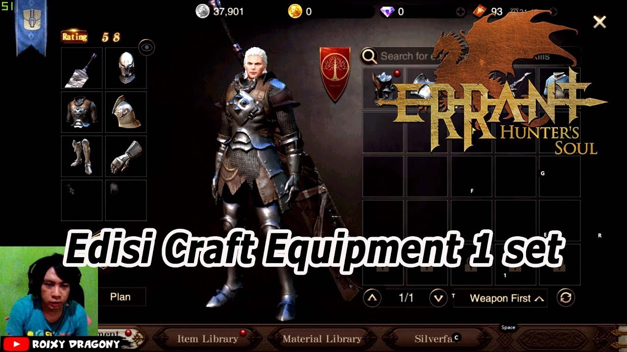 Nyari Bahan & Craft Equipment 1 Set 😍 !!! Errant Hunter's Soul (SEA ...