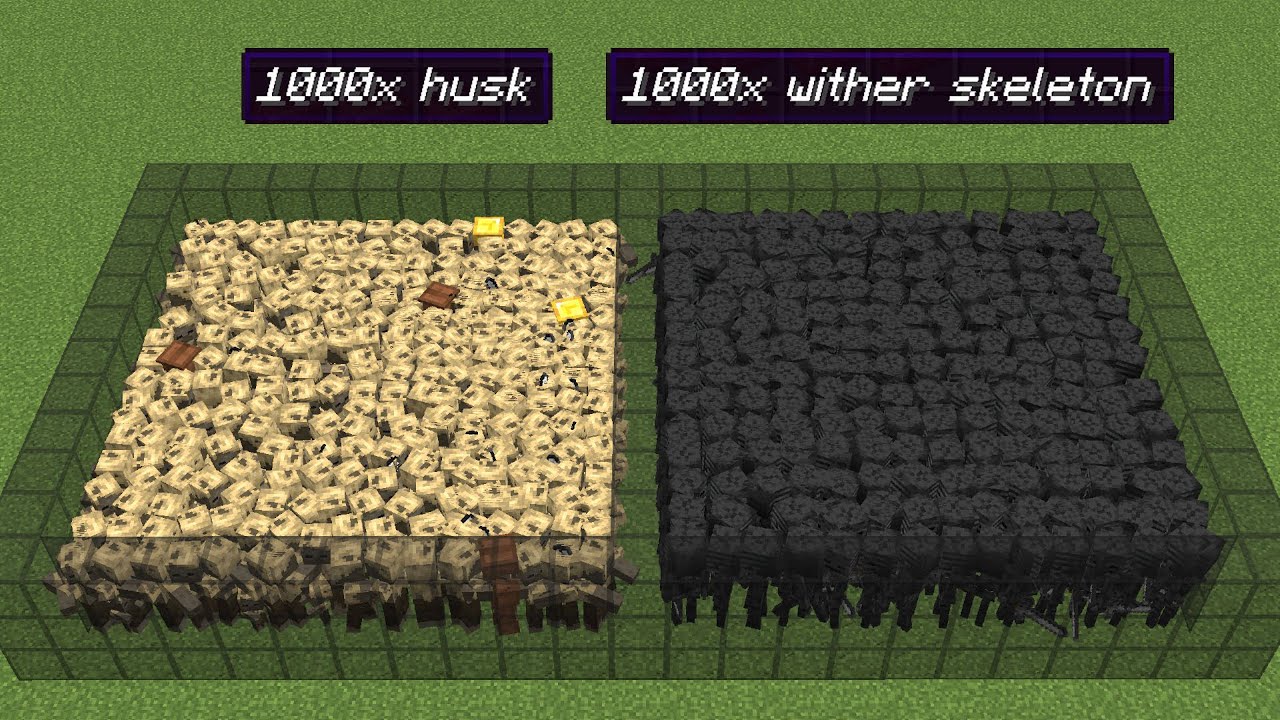 1000x husk vs 1000x wither skeleton #47 - YouTube