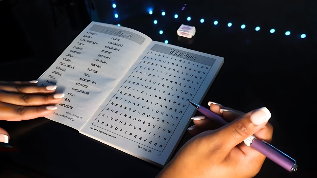 ASMR Word Search with Gum Chewing - YouTube