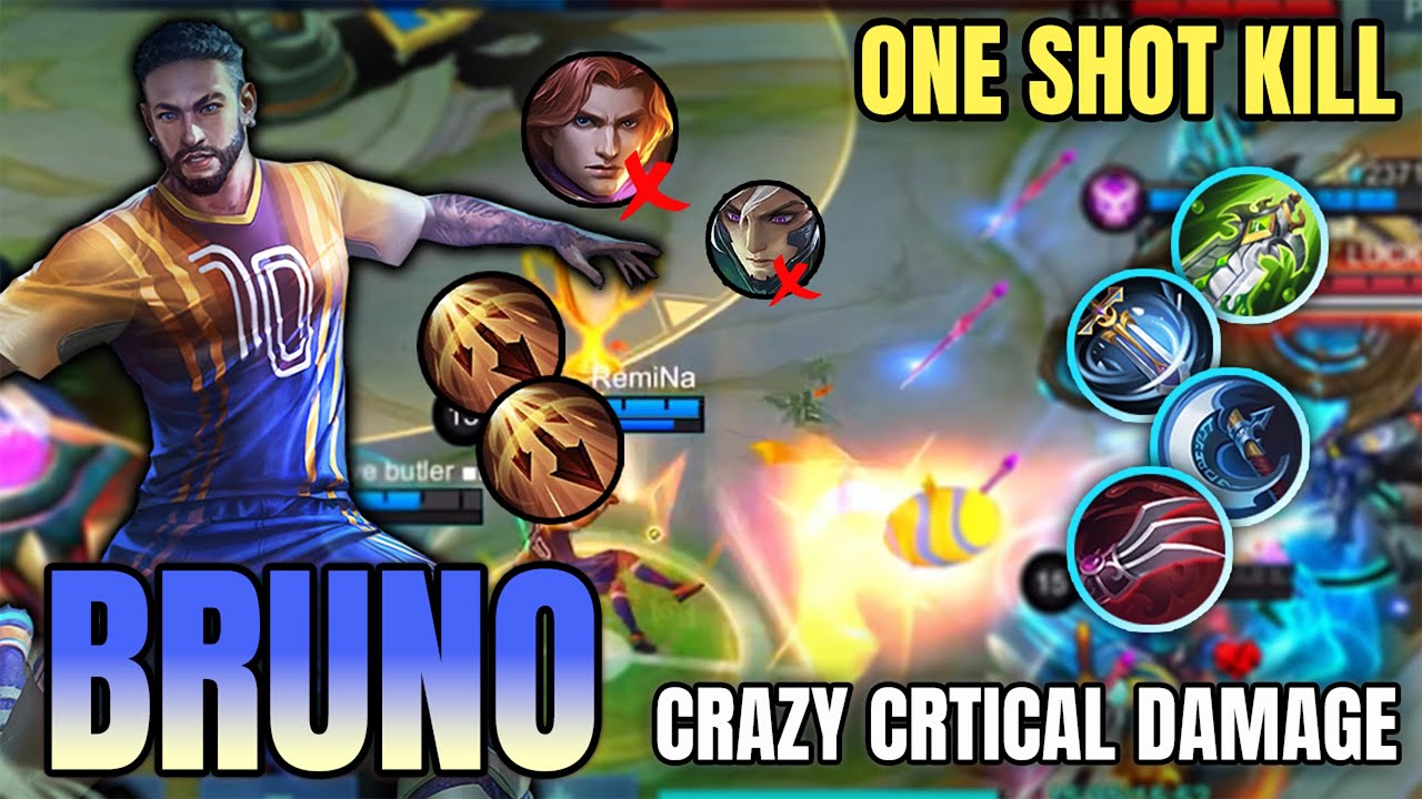 ONE SHOT!! BRUNO CRAZY CRITICAL DM ~ RANK TOP 1 ~ GLOBAL TOP 1 ~ MLBB ...