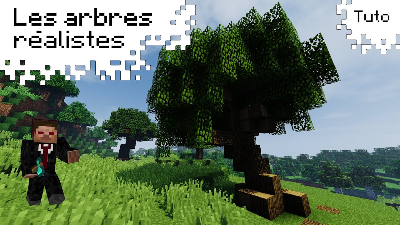 Minecraft Tuto Aménagements du Paysage : Les arbres Réalistes - YouTube