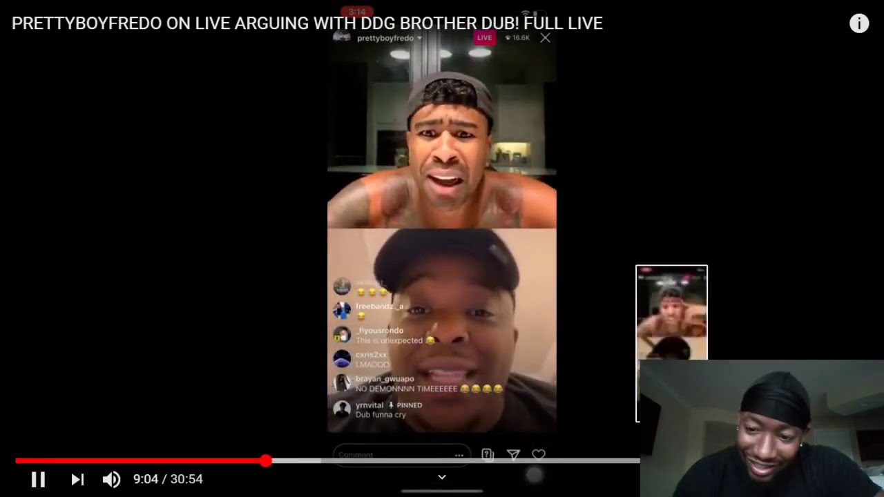 PRETTYBOYFREDO AND DDG BROTHER DUB ARUGING ON LIVE AND DUB CALLS DDG ...