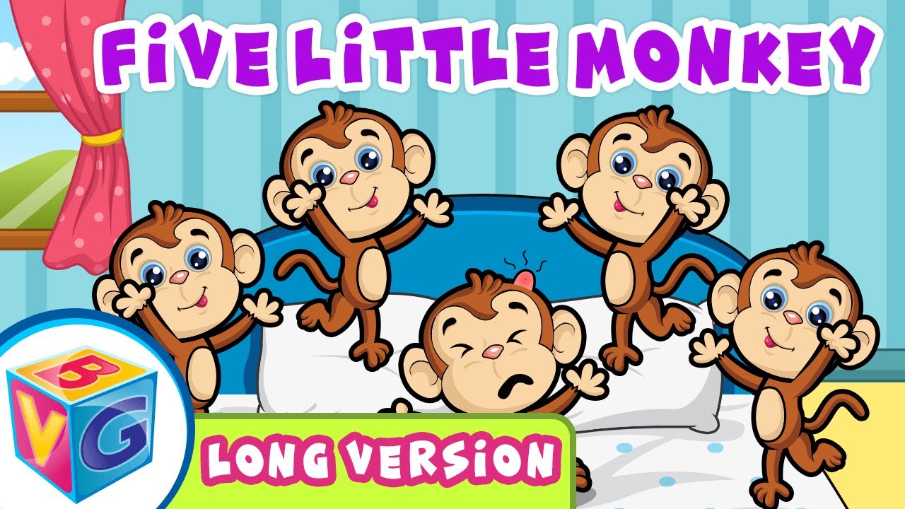 Five Little Monkeys Jumping on the Bed Popular Nursery Rhymes by ...